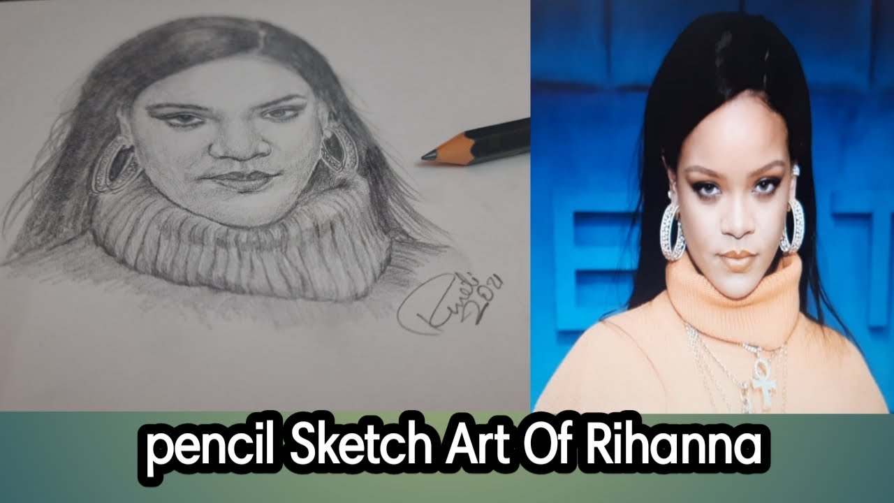 Pencil Sketch Art Of Rihanna | Prashant Meti - YouTube