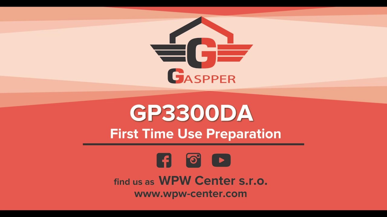 First time use of Gaspper GP3300DA - Instruction video Gaspper GP3300DA ...