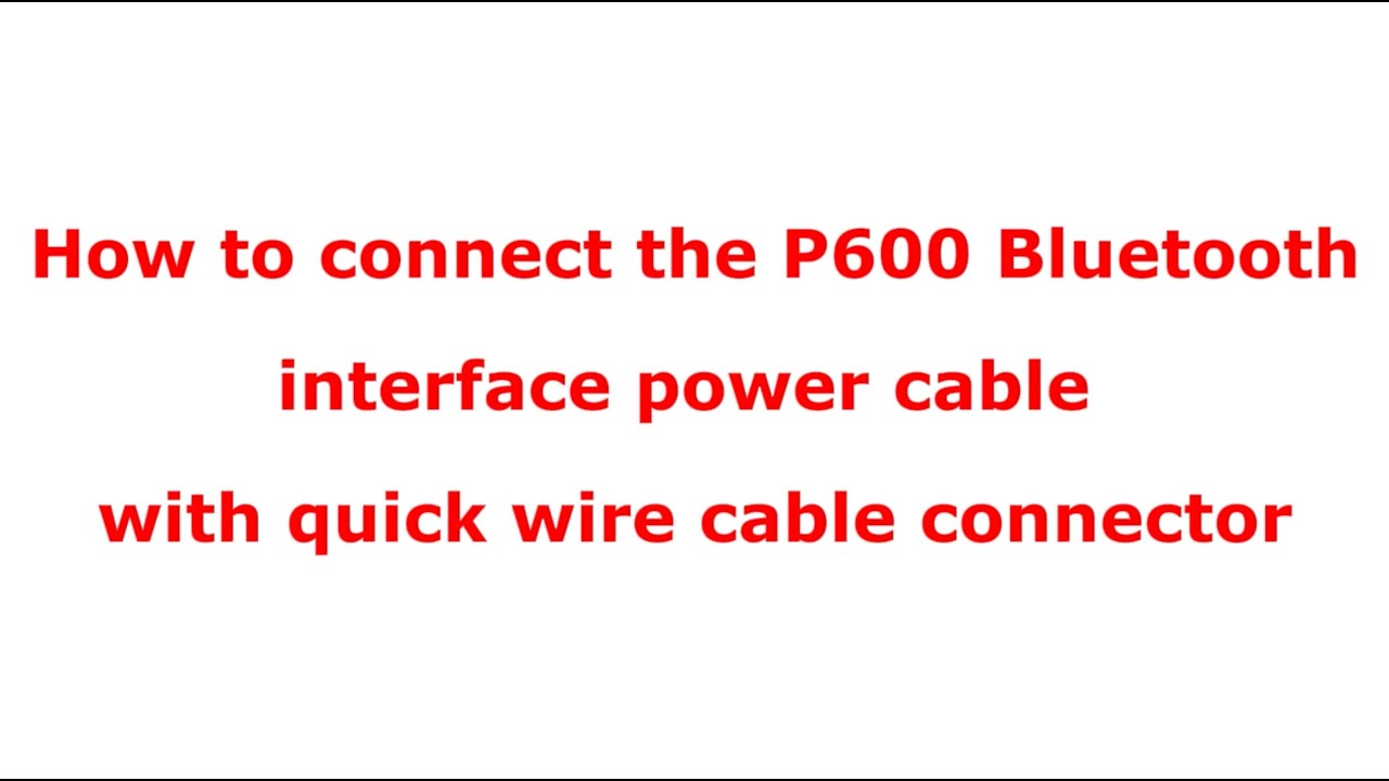 Mr12volt MOST Bluetooth interface power cable connection guide - YouTube