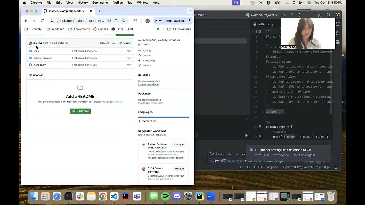 How to push your Pycharm project to an empty Github repository - YouTube