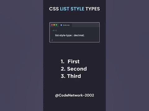 CSS List Style Types #html #html5 #css3 #css - YouTube