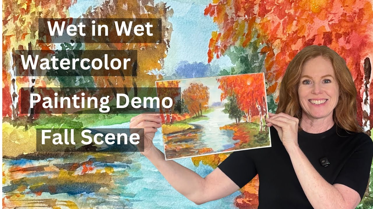 Wet in Wet Watercolor Demo, Fall Scene - YouTube