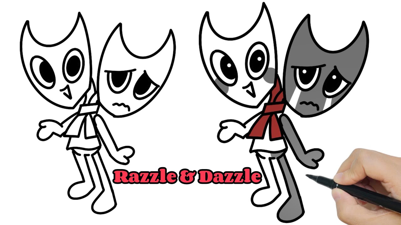 How to Draw Razzle & Dazzle from Dandy's World Step by Step - YouTube