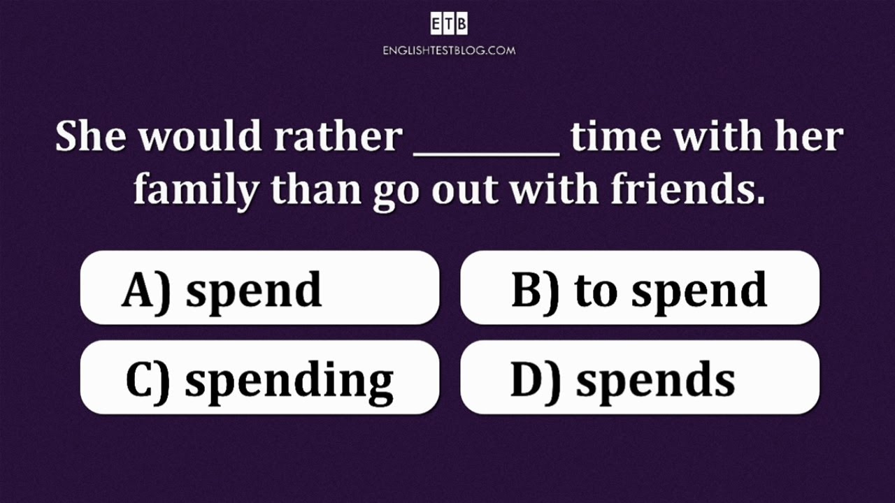 Perfecting Your Grammar: Verbs After 'Would Rather' - YouTube