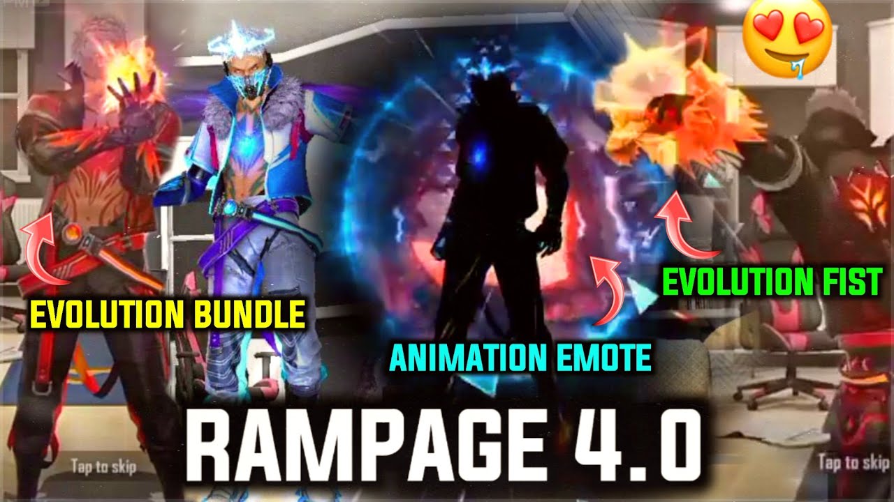 RAMPAGE 4.0 FIST SKIN OB34 FREEFIRE MAX | RAMPAGE 4.0 EVOLUTION BUNDLE ...