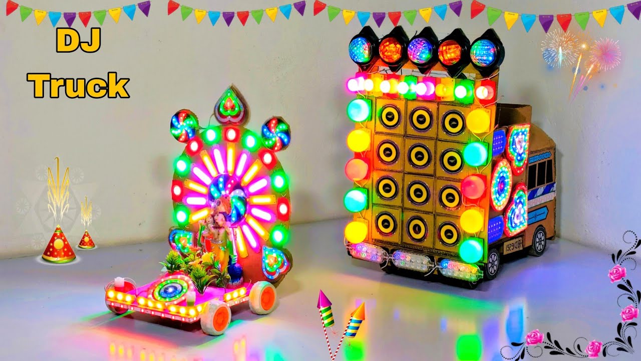 Diy Mini DJ Gauri Ganpati Trolley Big DJ Truck | Durga Pooja DJ Loading ...