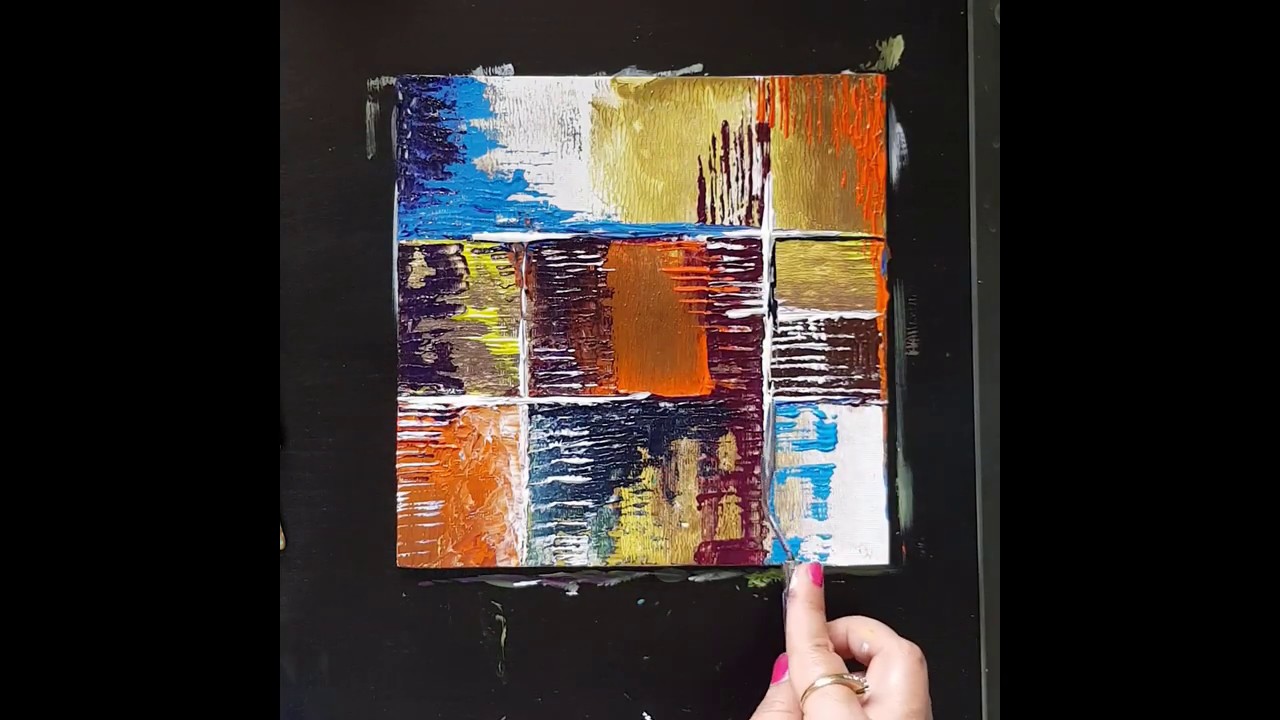Using Brush, Knife & Paper Acrylic Abstract Painting - Learn Acrylic ...