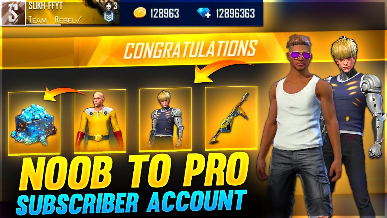 Free Fire New Account To PRO Gift In 10 Min Look How It Became 10,000 ...