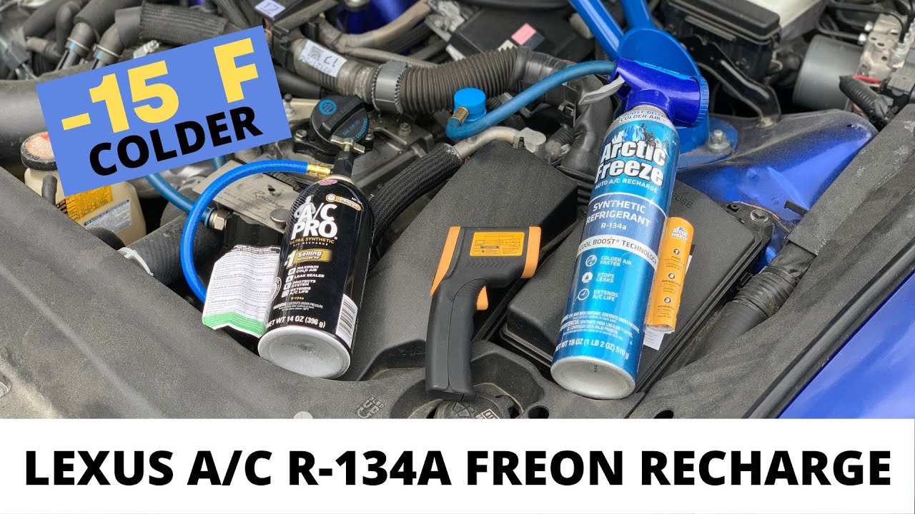 How to Recharge Lexus RCF R-134A Refrigerant And Make A/C System -15F ...