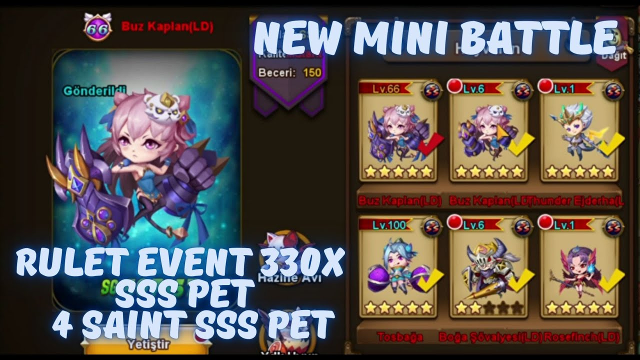 New Mini Battle | Rulet Event 330x | SSS Pet | 4 Saint SSS Pet ...