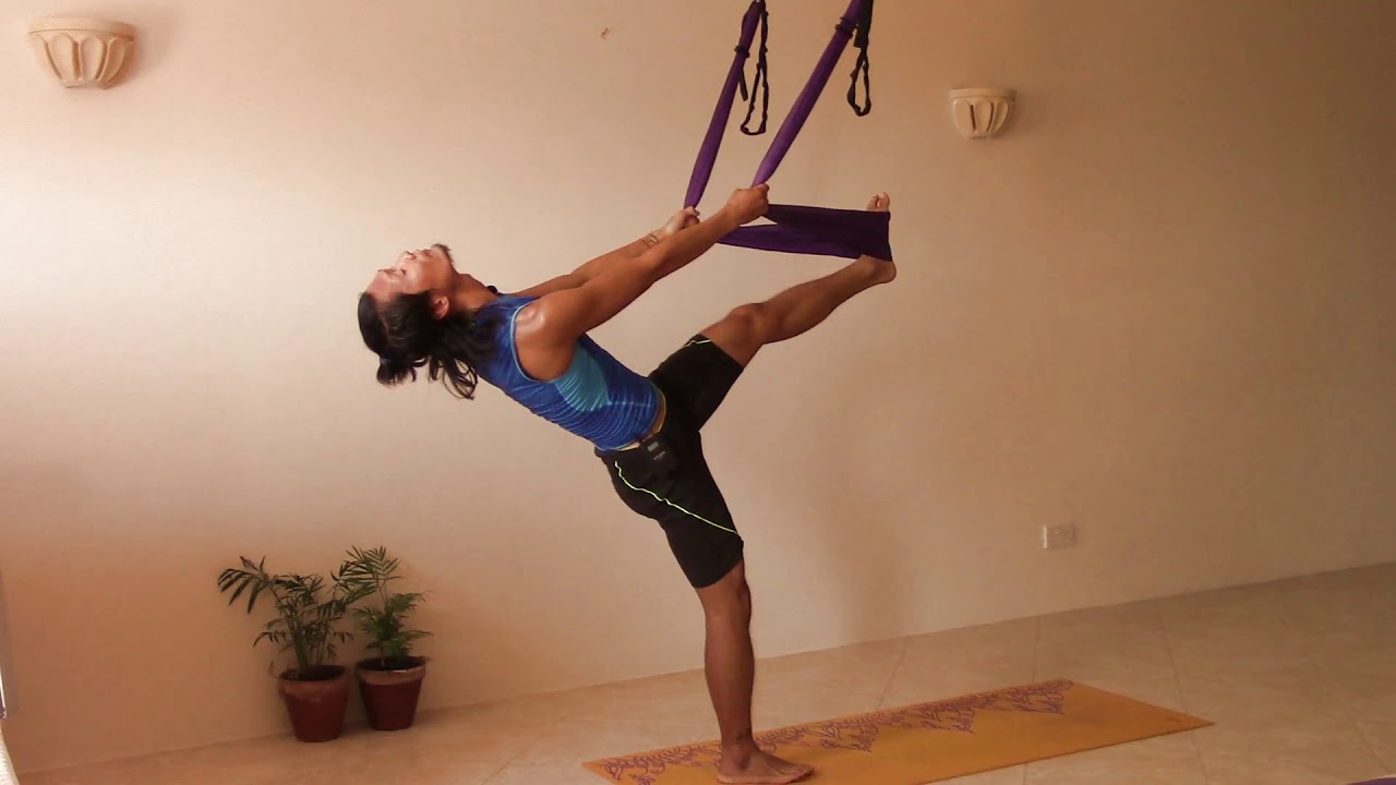 Aerial Yoga Standing Series - YouTube