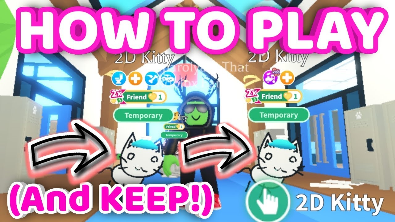 HOW TO GET AND KEEP 2D KITTY PET IN ADOPT ME! FOR FREE ! #2dkitty # ...