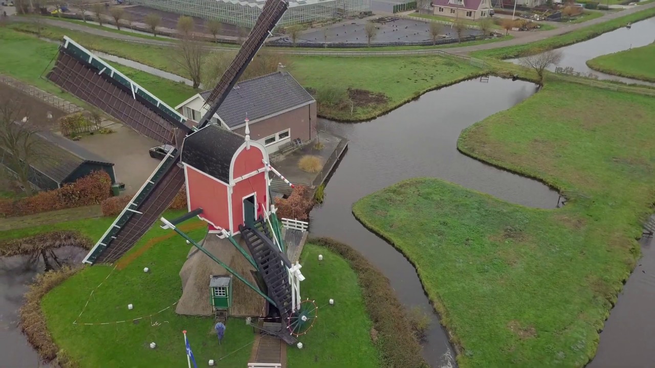 Watertoren en Molen Hazerswoude Rijndijk - YouTube