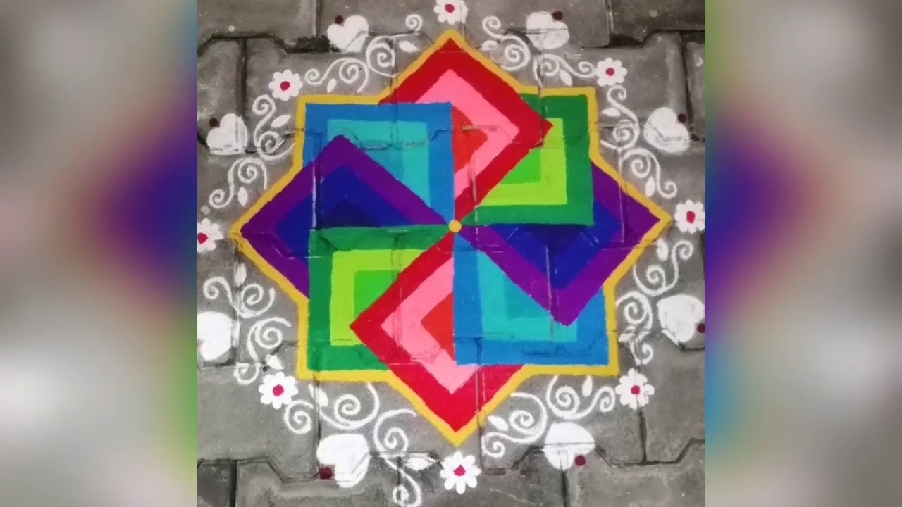 SWASTIK 3D KOLAM LATEST DESIGN 7 * 1 DOTS.. - YouTube