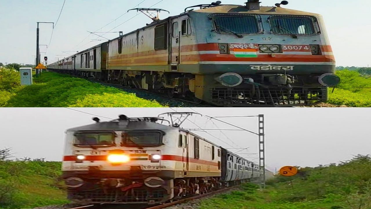 WAP-7 and WAP-5 locomotive on Badnera- Amravati-Narkher route || WAP-7 ...