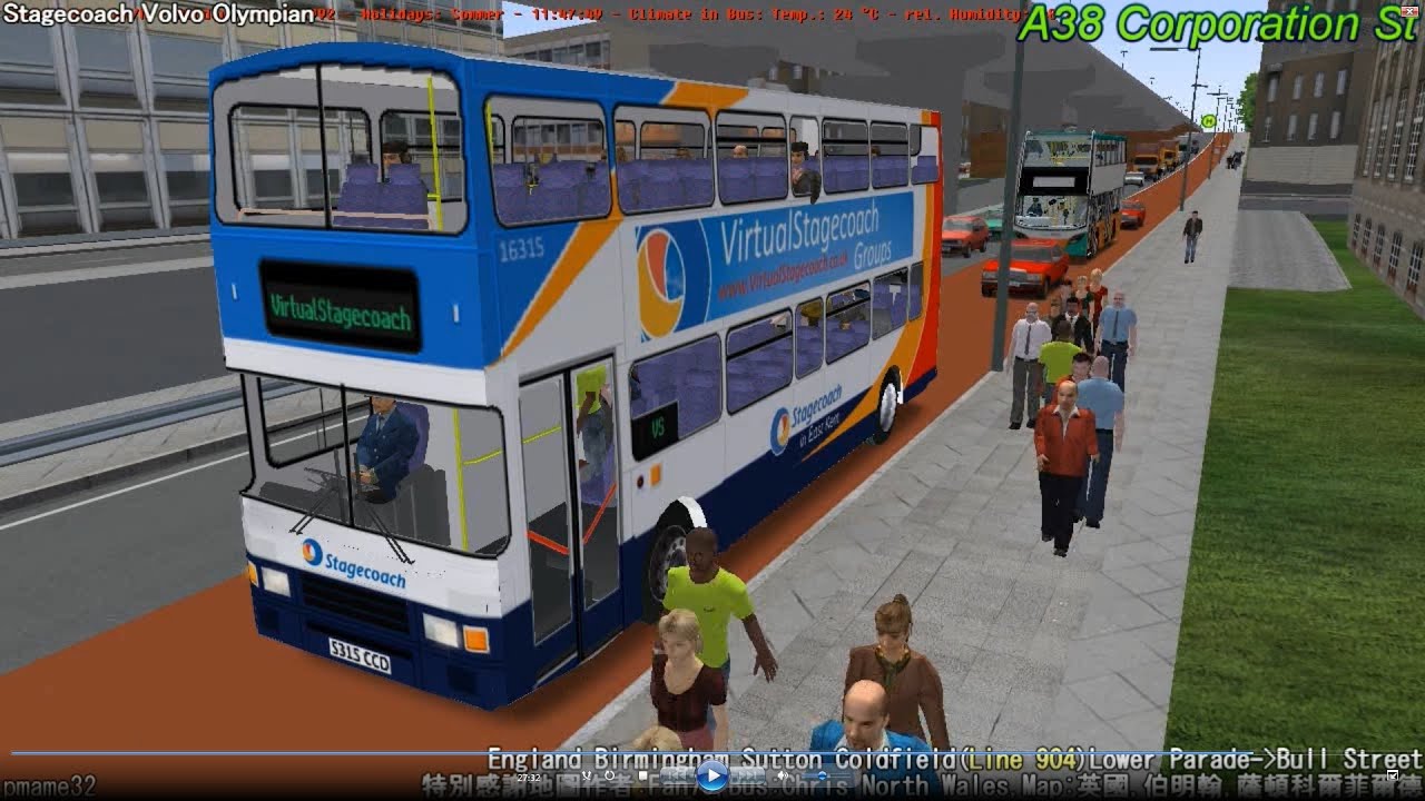 Omsi 2 tour (504) UK NXWM 904 Sutton Coldfield-Birmingham @ StageCoach ...