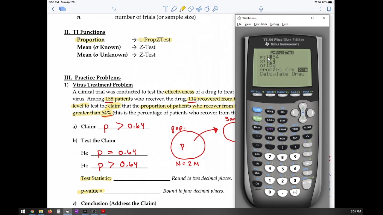 Hypothesis Testing Claim About A Proportion Youtube 2120