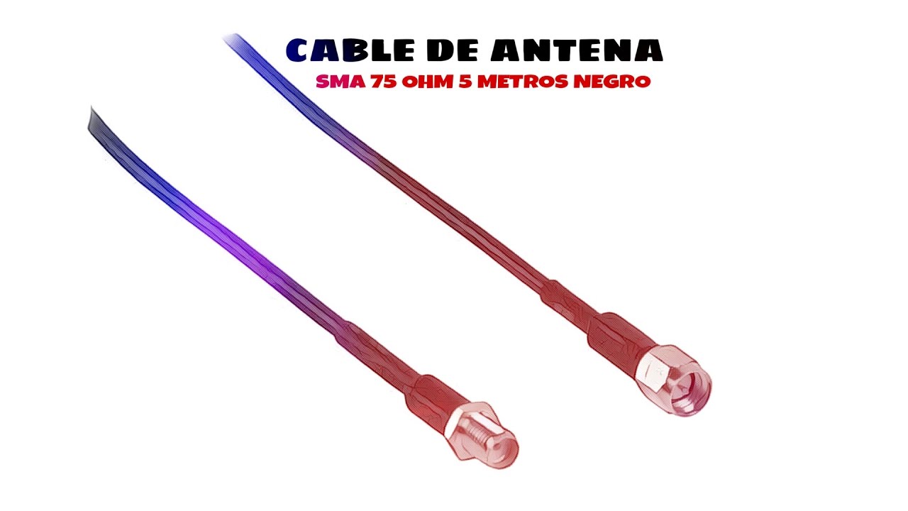Cable de antena SMA 75 Ohm 5 Metros Negro distribuido por CABLEPELADO ...