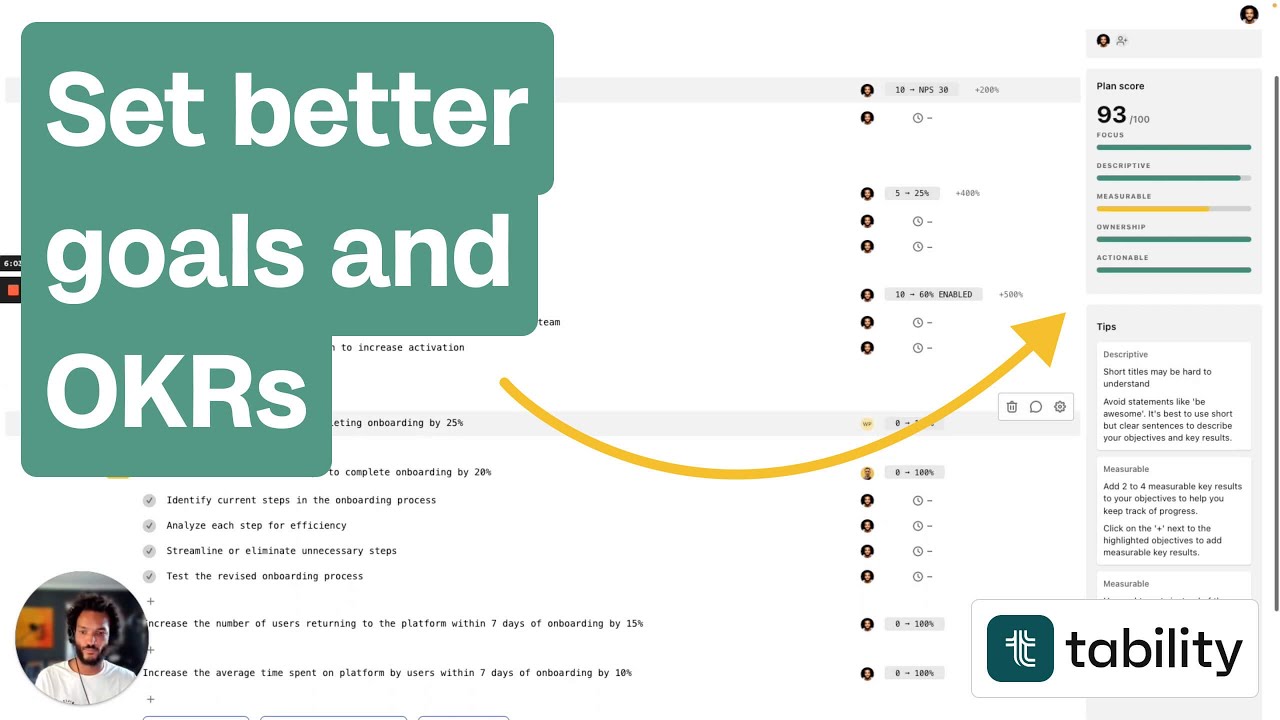 How to set better goals and OKRs with AI | Tability Product Tour - YouTube