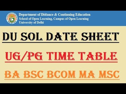 DELHI UNIVERSITY SOL FINAL DATESHEET AVILABLE / SOL DU FINAL DATESHEET ...