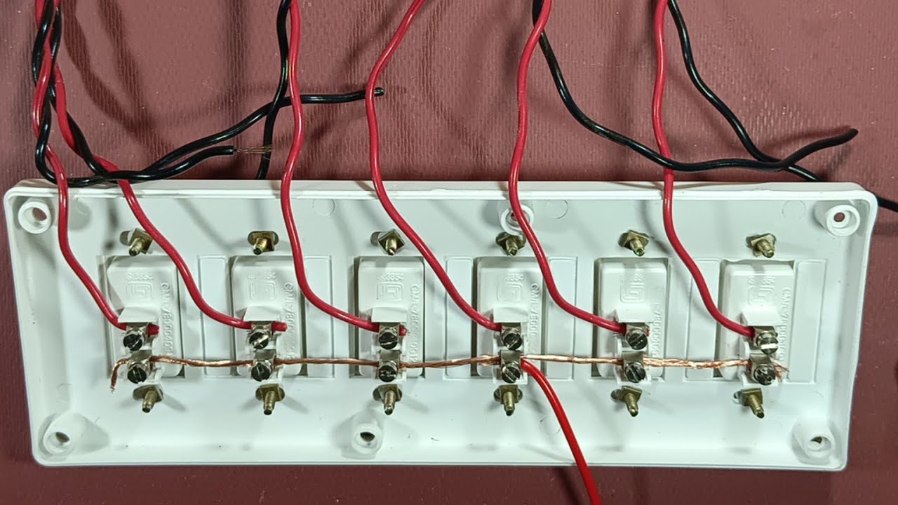 Electric 6 switch 6 holder wiring - YouTube