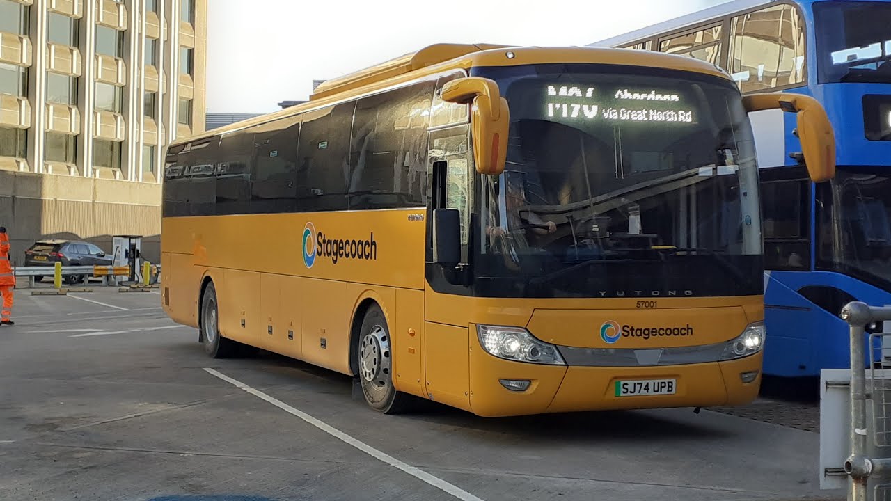 M96: Stagecoach Bluebird Yutong TCe12 57001 (SJ74 UPB) - YouTube