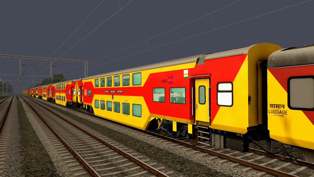 19320 Veraval Double Decker SF EXPRESS JOURNEY | TRAIN SIMULATOR - YouTube