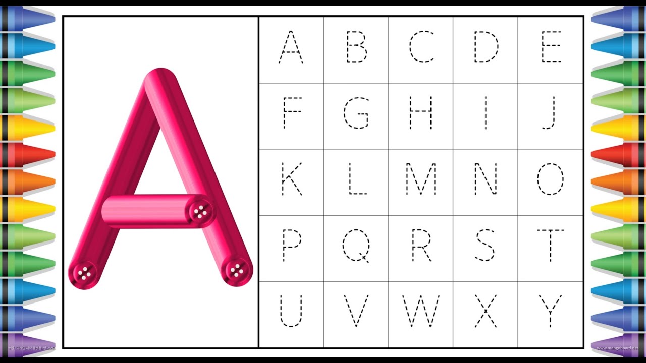 알파벳 놀이 유아와 어린이를 위한 Alphabet 대문자 A부터 Z까지 따라 쓰기 Write Alphabet A To Z