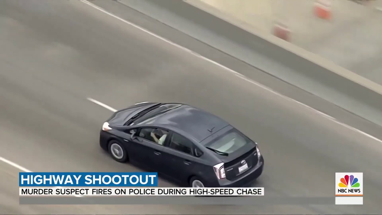 Murder Suspect Fires On Police During High Speed Chase - YouTube