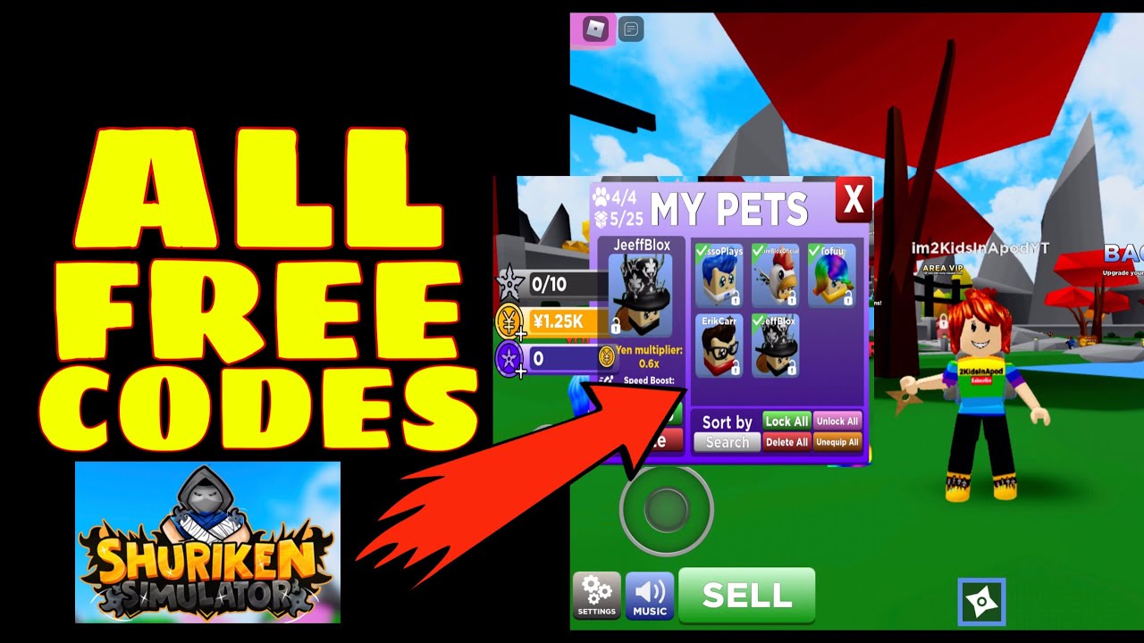 [CODES] ALL WORKING FREE CODES SHURIKEN SIMULATOR gives FREE Pets + FREE Coins | ROBLOX GamePlay ...