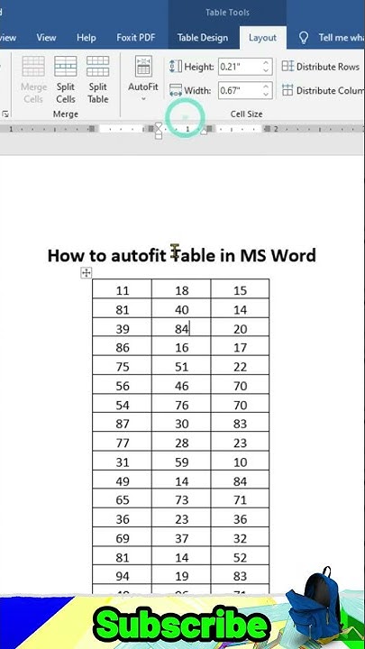 How to autofit table in MS Word - YouTube