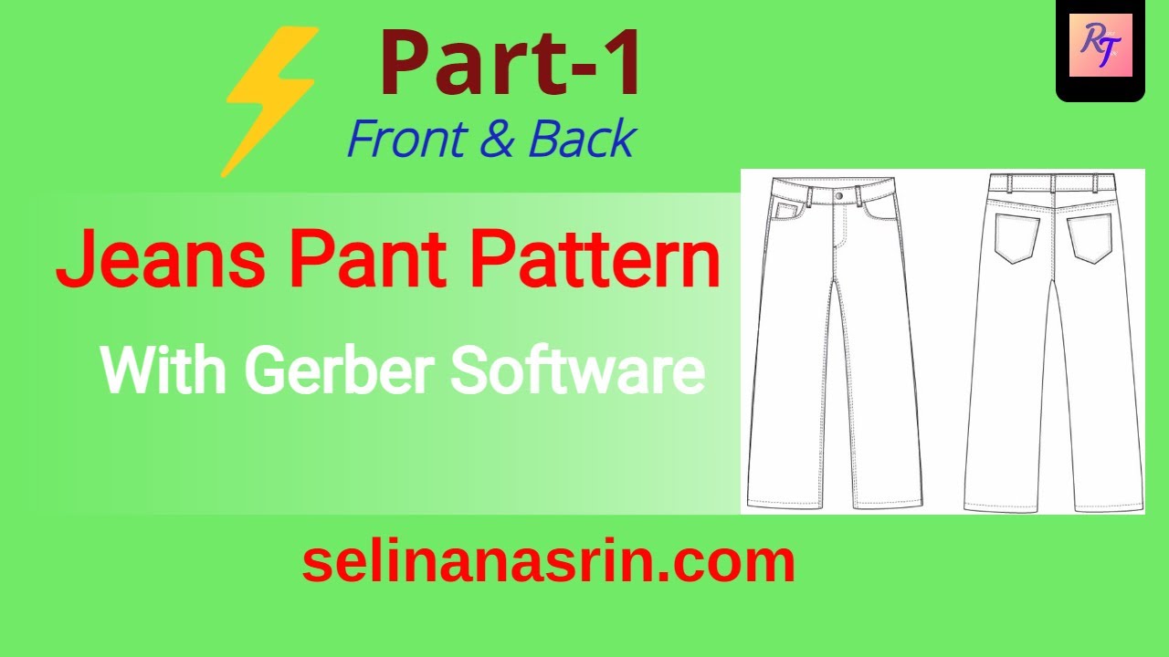 Jeans Pant Pattern (kids) with Gerber Software|| Front and Back|| Part ...