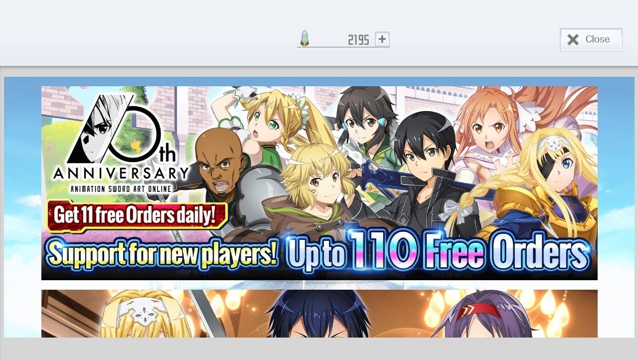 New Event! SAO Integral Factor - 10th Aniversary Animation Sword Art ...