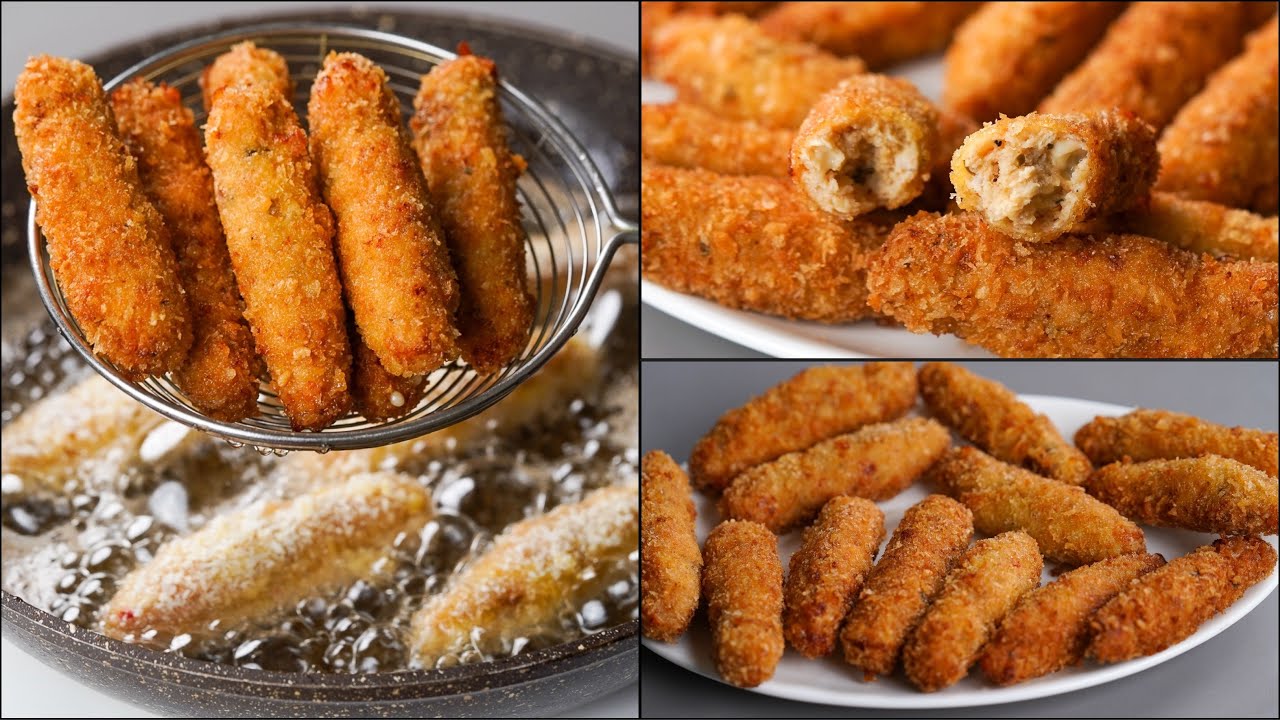 Crispy Chicken Cheese Finger | Chicken Snacks Recipe | Chicken Cheese ...