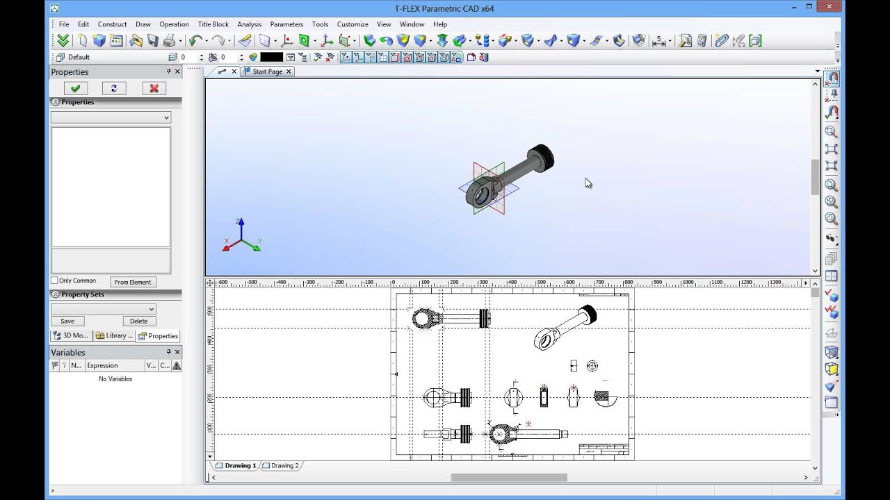 T-FLEX CAD: Lesson 10. Drawings. 3D Model Projections - YouTube