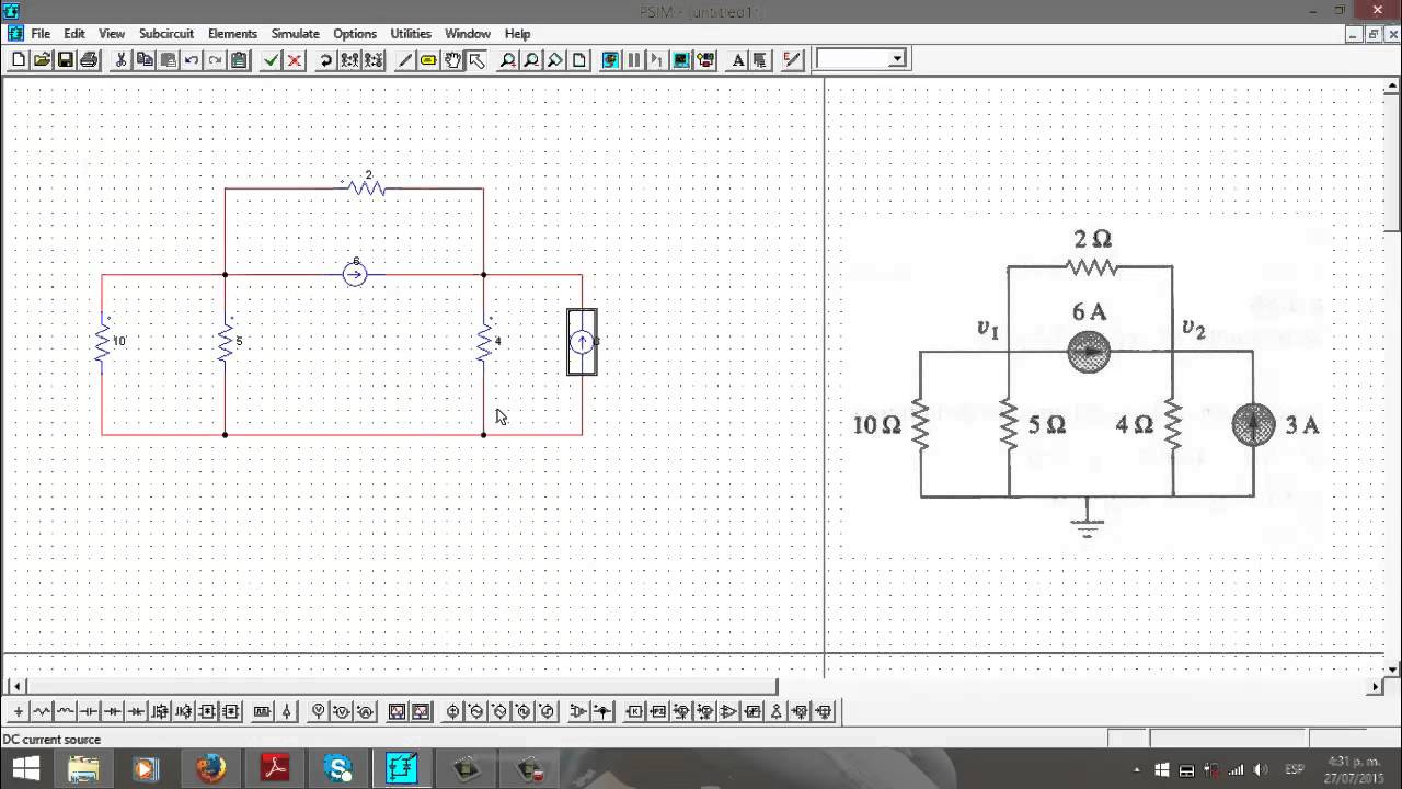 Circuitos Electricos - Solucion de circuito usando PSIM - YouTube