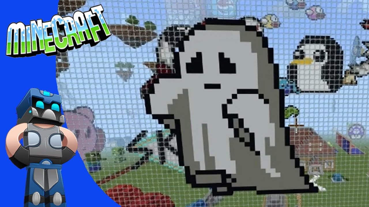 Minecraft: Como hacer Fantasma Pixel art Tutorial - YouTube