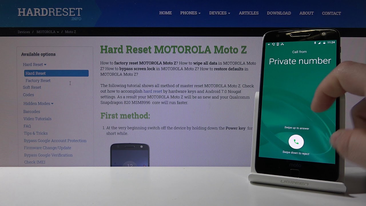 Incoming Call Presentation on Motorola Moto Z - YouTube