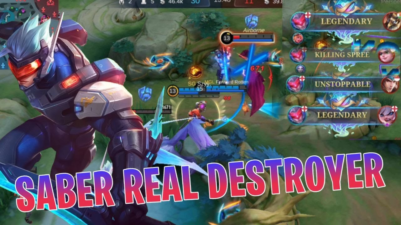 SABER NO MERCY REAL DESTROYER 😈😈 | TUTORIAL SABER ️ ️ | SABER BEST BUILD 💯💯 - YouTube