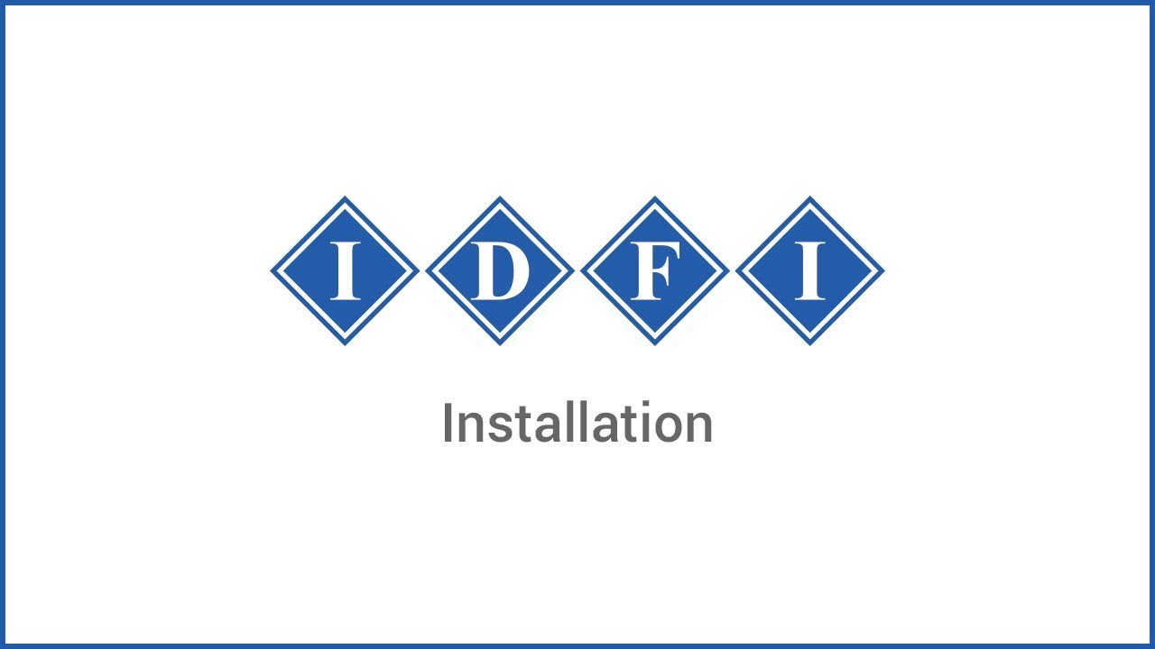 IDFI - Installation - YouTube