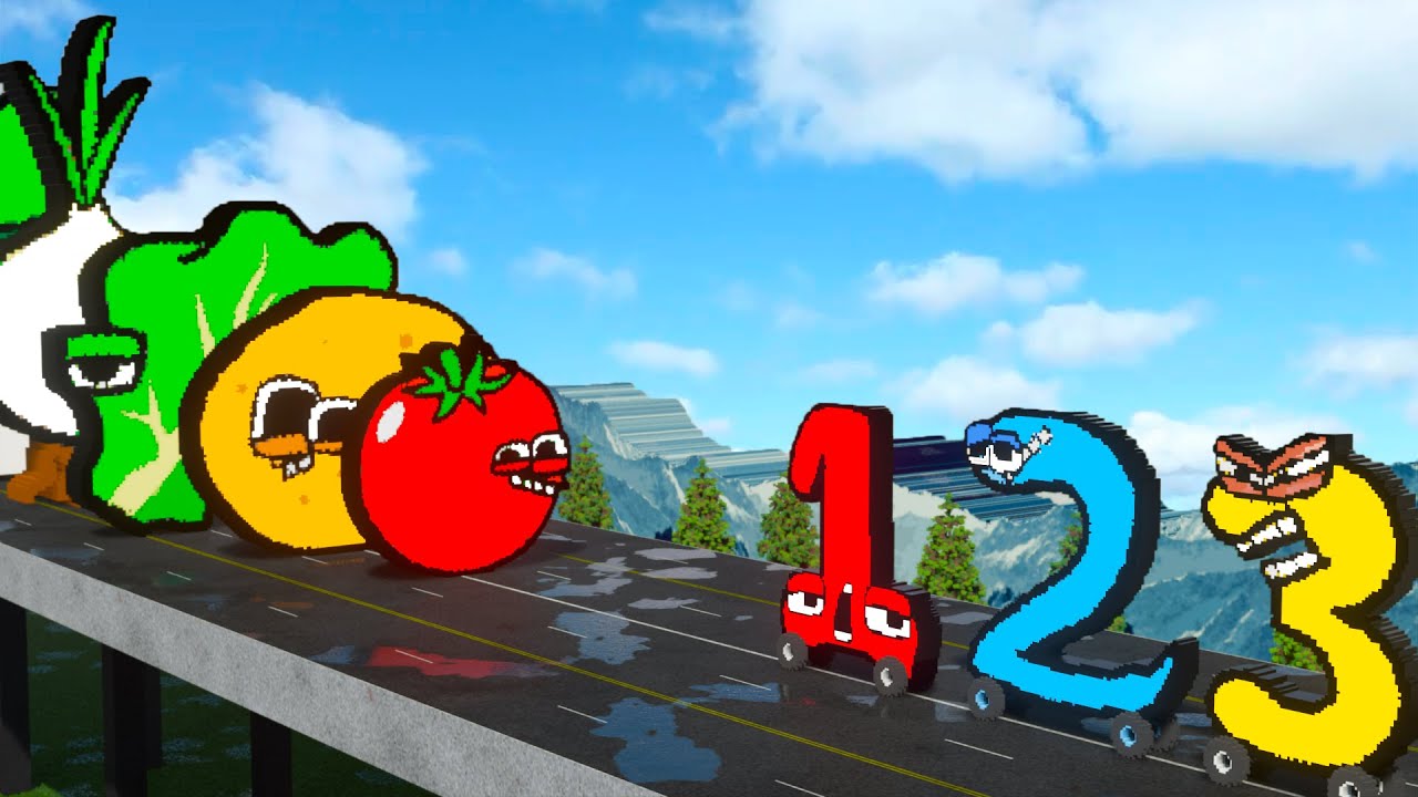 Number Lore Cars vs FOOD Lore Cars in Teardown - YouTube