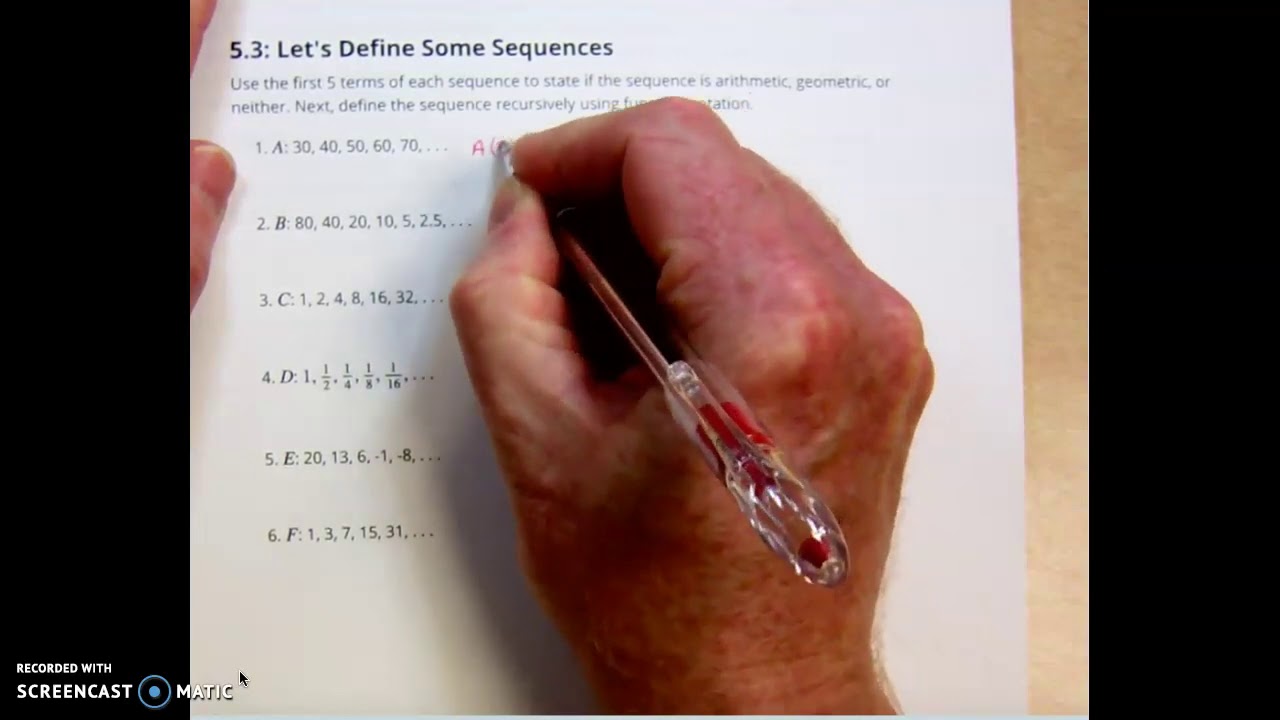 IM Algebra 2, Unit 1, Lesson 5, Activity 5.2 and 5.3 - YouTube