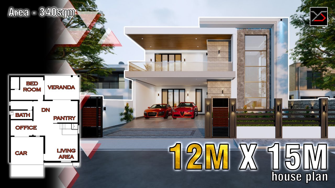 12M x 15M | Home 3D Interior Design With Full Plan | 5 Bedrooms | YS ...