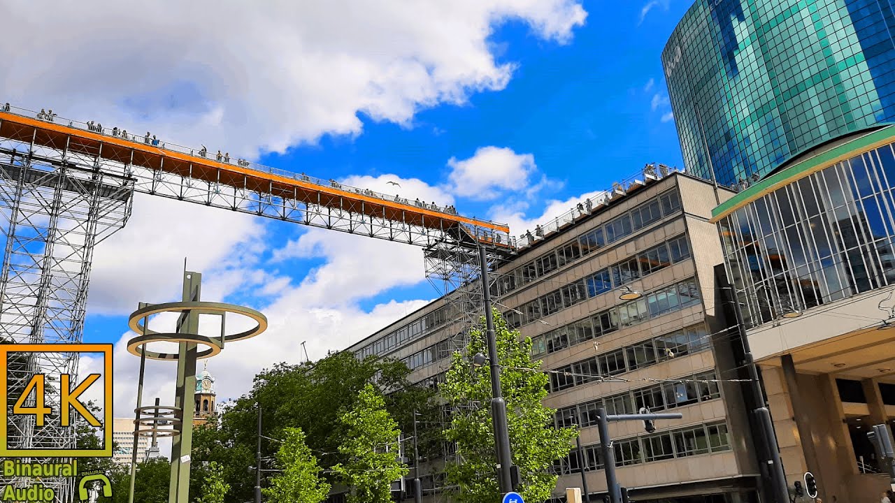 [4K] Walkway Across Rooftops | Rotterdam Rooftop Walk 2022 | Binaural ...
