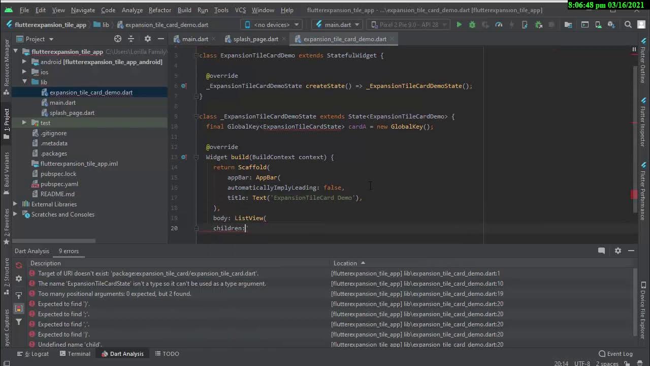 【FLUTTER ANDROID STUDIO and IOS】expansion tile card - YouTube