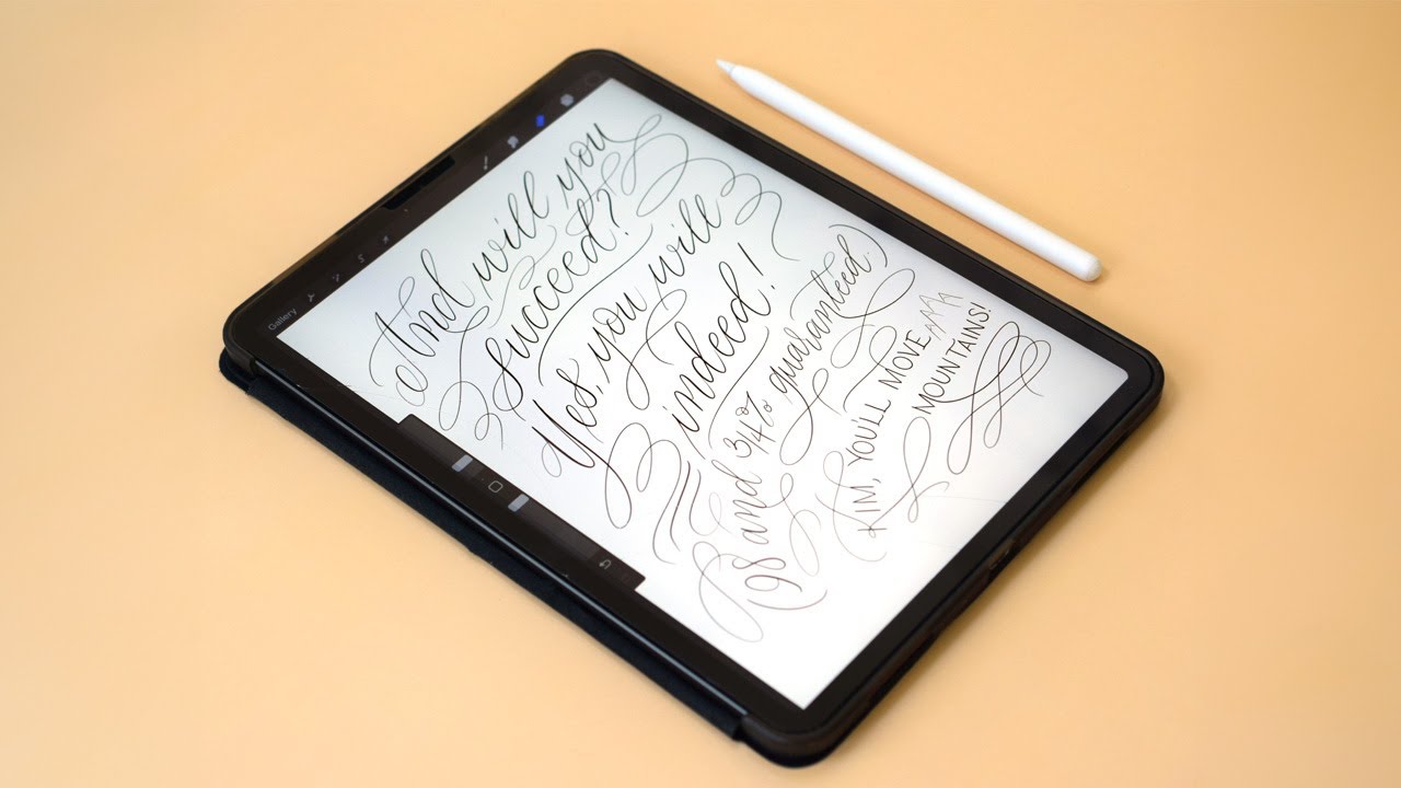 A Calligraphy Quote Draft Shortcut: Writing in Procreate - YouTube