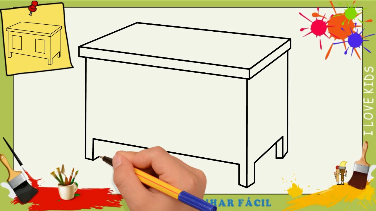 Como desenhar uma mesa FACIL passo a passo para crianças e iniciantes 3 ...
