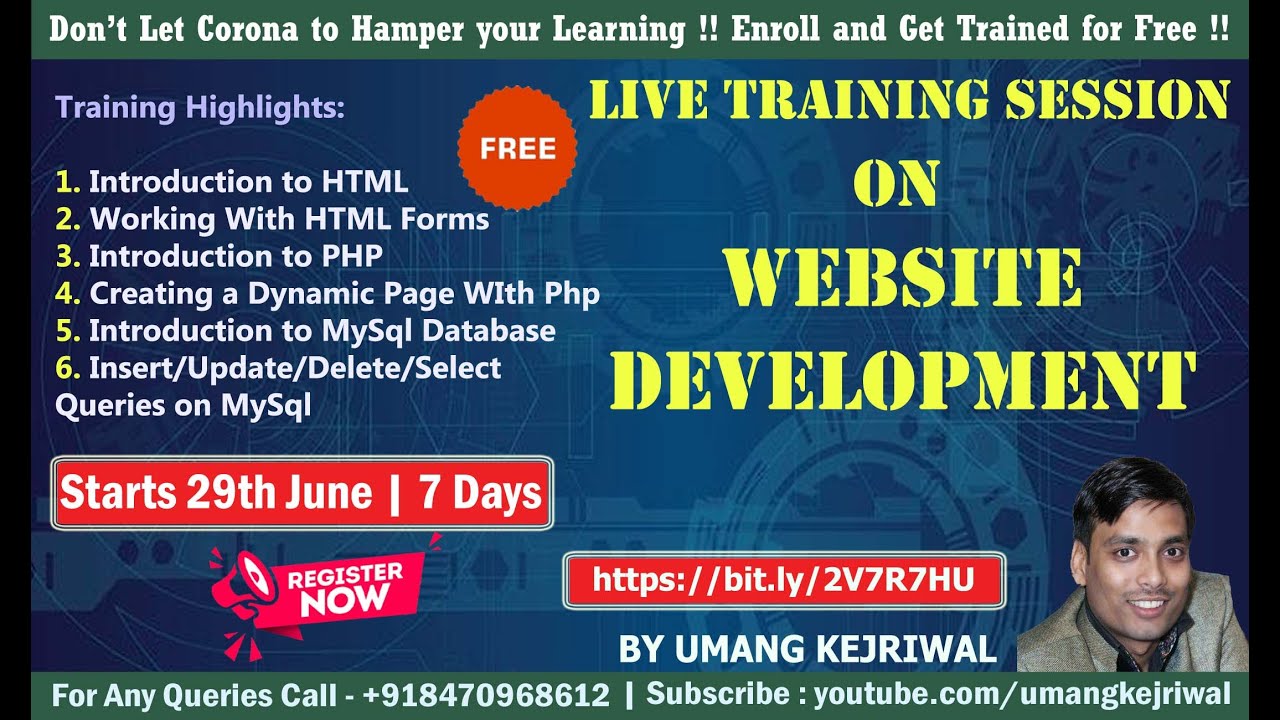 [Day 2] Live Training on Website Development - YouTube