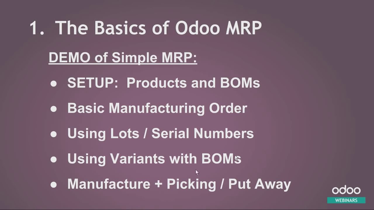 Odoo MRP v12: Manufacturing Reinvented - YouTube