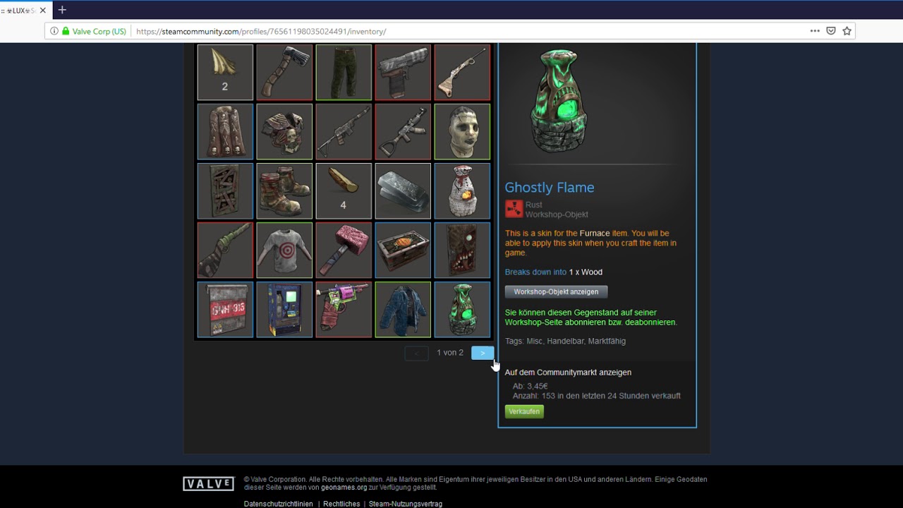 Rust Skins Meine Skins Inventar - YouTube